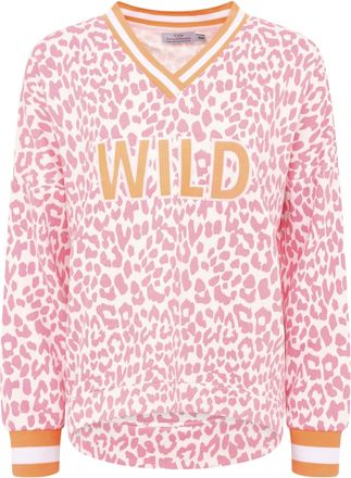 Zwillingsherz Damen Pullover Sweatshirt Hoodie Kapuzenpullover Leopardenmuster, Langarm, Regular Fit, Maritim