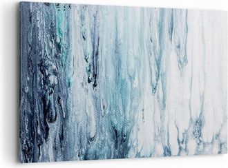 Arttor Bilder auf Leinwand 100x70cm Leinwandbild Abstraktion Prellung Blau Groß Wanddeko Bild Schlafzimmer Küche Deko Wandbilder Dekoration Wohnzimmer Wall D