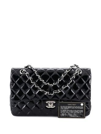 Chanel Classic Double Flap Bag Quilted Patent Medium shoulder bag - Noir