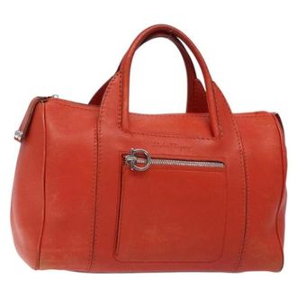 Ferragamo Pre-owned Cuir sacs-main - Femme - Pre-owned - Orange - Taille: ONE Size