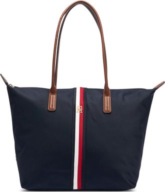 Tommy Hilfiger Handtasche Tommy Hilfiger Popette Tote Corp AW0AW19027 Dunkelblau