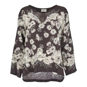 P.A.R.O.S.H. Dunkelbraunes Bedrucktes Hemd - - Blouses & Shirts - Damen - Mehrfarbig - M