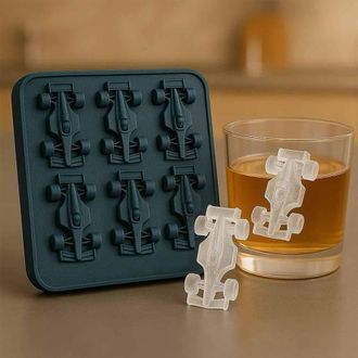 Generic Rennwagen-Eisform, Formel Rennwagen-Eisform, 6 Mulden, 3D-Rennwagen-Form, Eiswürfelform, Rennwagen-Silikonformen, einfaches Herauslösen, für Cocktails