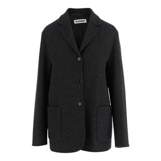 Jil Sander Woll-Fischgr&auml;t-Mantel - - Jackets - Damen - Grau - S