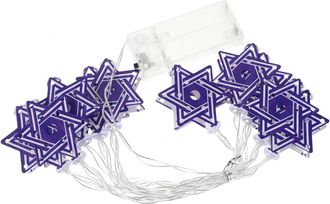 Cabilock LED Lichterkette Hanukkah Star Of David Warmwei&szlig;e Leds Batteriebetrieben Wetterfest f&uuml;r Au&szlig;en Garten Terrasse Patio Festliche J&uuml;dische Chanukka Dekora