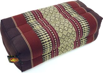 Guru Shop Meditationskissen, Blockkissen, Eckiges Yoga St&uuml;tzkissen, St&uuml;tzkissen, Thai Nackenst&uuml;tze mit Kapok - Braun, 10x20x30 cm