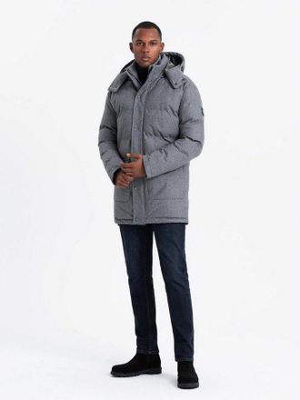 Ombre Winterjacke Warme lange Herren Parka Jacke mit Wolle