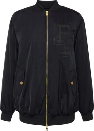 Elisabetta Franchi Femme, Vestes, Noir, Taille: 38 FR Bomber Oversize
