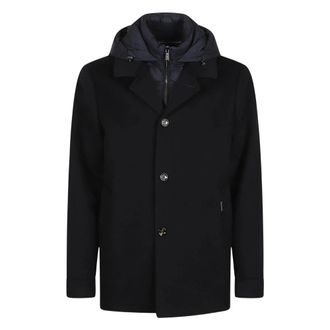 Moorer Kapuzenmantel aus Wolle- einreihig - - Jackets - Herren - Blau - 2XL