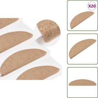vidaXL vidaXL Tapis descalier auto-adh&eacute;sifs 20 pcs beige 56x17x3 cm