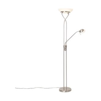 QAZQA Empoli - led Dimmable Lampadaire avec lampe de lecture variateur inclus - 1 lumière - h 1800 mm - Acier - Moderne - éclairage intérieur - Salon i