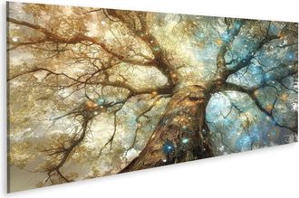 Islandburner Bild auf Leinwand Majestatischer Baum der Tr&auml;ume im schimmernden Licht der Natur Bilder Wandbilder Poster