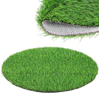 PartyKindom OFFSCH Kunstrasen Tischdecke 50cm Rund 2,5cm Hoch Gartendekoration Outdoor Tischunterlage Pflegeleicht Langlebig F&uuml;r Party Festliches Dinner