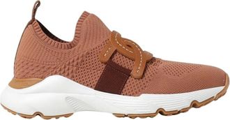 Tod's Femme, Chaussures, Brun, Taille: 37 1/2 EU SlipOn Knit Baskets Leather Detail