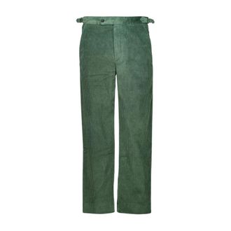 Bode Cord-Hosen mit Seiten-Schnallenverschluss - - Trousers - Herren - Gr&uuml;n - W32