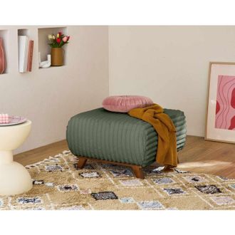 Best Mobilier Bestmobilier - Cristal - modulierbarer hocker - 65 cm - gro&szlig;er geripptem cord - gr&uuml;n