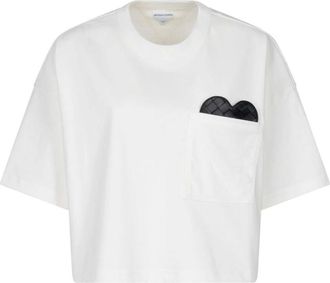Bottega Veneta Femme, Tops, Blanc, Taille: 38 FR Chest Pocket Cotton T-Shirt