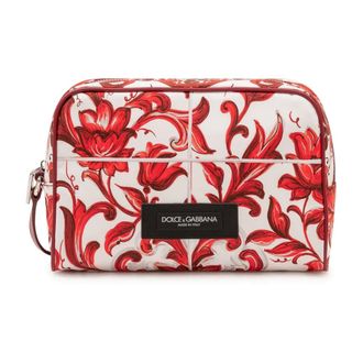 Dolce & Gabbana Sac &agrave; main Essenza en popeline imprim&eacute; Majolica - Homme - Sacs - Rouge - Taille: ONE Size