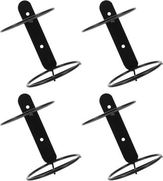 NUOBESTY Wandmontiertes Weinregal Metall Flaschenhalter Einzelner Flaschenhalter Schwarz f&uuml;r K&uuml;che und Bar