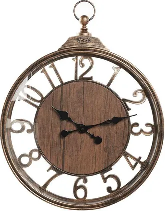Beliani Beliani - Horloge Murale Traditionnelle &agrave; Chiffres Arabes Marron D&eacute;coration de Maison Alcoba