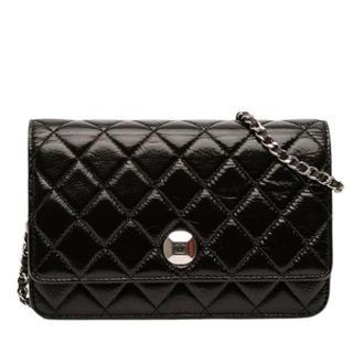 Chanel Portefeuille sur cha&icirc;ne Pre-owned - Femme - Pre-owned - Noir - Taille: ONE Size