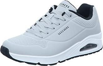 Skechers Uno Stand on Air Baskets Homme, Light Gray Durabuck Black Trim, 41.5 EU