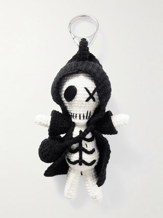 Alexander McQueen Porte-clés En Coton Mélangé Crocheté Doll - Noir