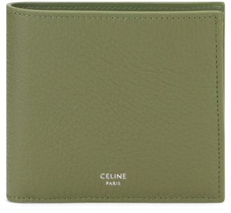 Celine Mens Wallet Hammered Leather Olive Green Calf Skin & Cardholders