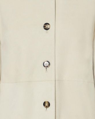 Peuterey Womens Suede Jacket Lya Parchment Leather