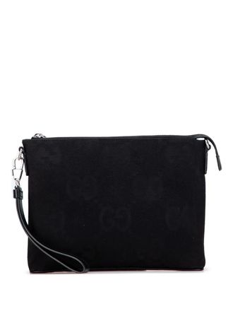 Gucci pochette en toile Jumbo GG à bride (2016-2025) - Noir