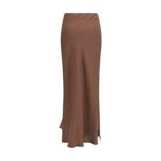 Brunello Cucinelli Womens Brown Viscose Long Skirt