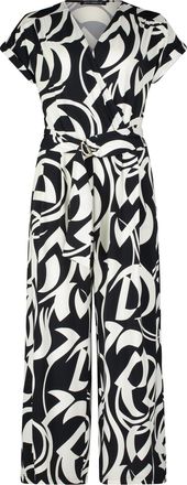 Betty Barclay Damen Jumpsuit mit Eingrifftaschen 44, Dunkelblau/Weiß