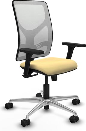 Piqueras y Crespo Verstellbarer Schreibtischstuhl mit 3D-Armlehnen, h&ouml;henverstellbare Lendenwirbelst&uuml;tze, ausgestattet mit 3 Positionen und Schneidschaum, Wei&szlig;/Cremefar