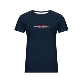 Guess Femme, Tops, Bleu, Taille: 36 FR T-shirt tradition américaine moderne