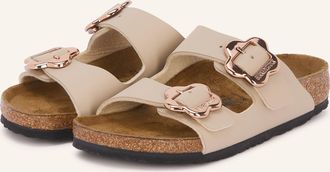 Birkenstock Pantoletten Arizona Flower Buckle beige