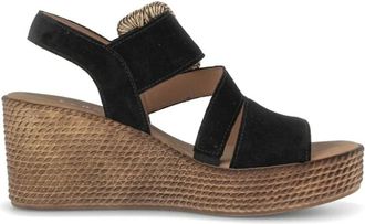 Gabor Femme, Chaussures, Noir, Taille: 40 1/2 EU Espadrille Wedge Sandal