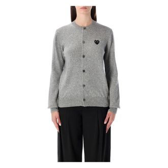 Comme Des Gar&ccedil;ons Femme, Pulls, Gris, Taille: 44 FR Cardigan Ras du Cou Orn&eacute; de Strass