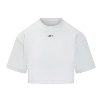 Off-white Femme, Tops, Blanc, Taille: 38 FR T-shirt court c&ocirc;tel&eacute;