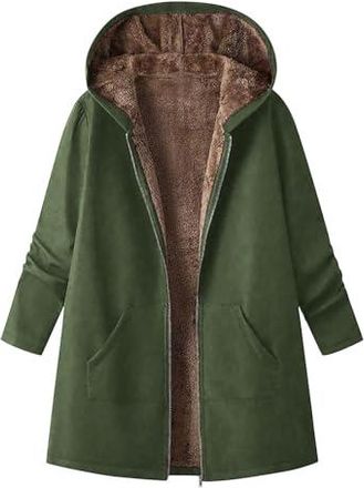 Generic Manteaux doublés en polaire pour femme - Parka dhiver chaude en coton sherpa, coupe-vent rembourré, manches longues épaisses, fermeture éclair, veste 