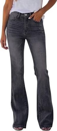 Generic Jean skinny pour femme - Taille haute - Vintage - Jambes larges - Coupe ajust&eacute;e - Pantalon de loisirs avec poches - Pantalon Bootleg - Jean stretch sk