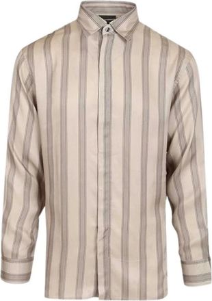 Emporio Armani Homme, Chemises, Beige, Taille: S Chemise Imprim&eacute;e Int&eacute;gralement