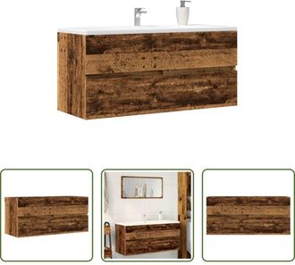 vidaXL vidaXL Holzwerkstoff Schrank - Waschbeckenschrank Altholz-Optik 100x38,5x45 cm Holzwerkstoff