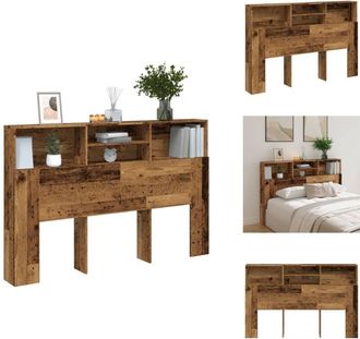 vidaXL Kopfteil mit Stauraum Altholz-Optik 160x19x103,5 cm - Kopfteil-Schrank - Kopfteil-Schr&auml;nke - Bett-Kopfteil - Bett-Kopfteil-Schrank