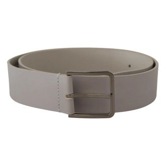Dolce & Gabbana Homme, Accessoires, Blanc, Taille: 90 CM Large ceinture en métal argenté avec boucle