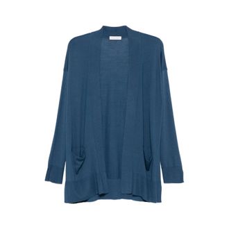 Le Tricot Perugia Pocket Cardigan - - Knitwear - Damen - Blau - XL