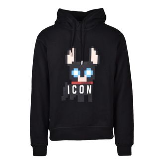 Dsquared2 Homme, Sweatshirts et sweats &agrave; capuche, Noir, Taille: XL Felpa cappuccio