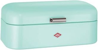 WESCO Wesco Grandy Brotkasten in der Farbe mint, pulverbeschichtetes Stahlblech, Lüftungslöcher und stabiler Handgriff