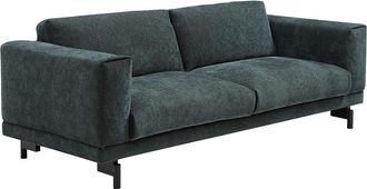 Vente-Unique 3-Sitzer Sofa - Chenille-Stoff Gr&uuml;n - DEMBOLA