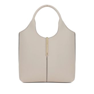 Tod's Rolled-Handle Calfskin Tote Bag - Beige