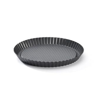 De Buyer De Buyer - Moule rond spécial tarte aux fruits en acier antiadhésif - Diamètre 28 cm -, Noir